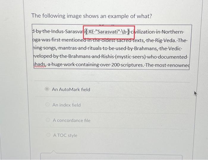 The following image shows an example of what? An | Chegg.com