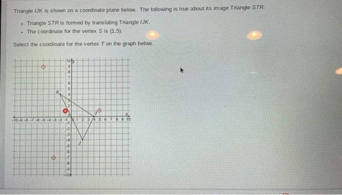 Solved Triangle IJK is shown on a coordinate plane below. | Chegg.com
