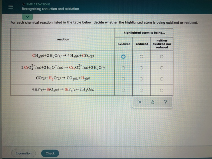 Solved O SIMPLE REACTIONS Recognizing reduction and | Chegg.com Solved O SIMPLE REACTIONS Recognizing reduction and | Chegg.com