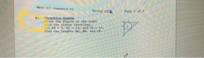 Solved Page 2 of 2 Math 417 Homework 05 Spring 2022 #5. | Chegg.com