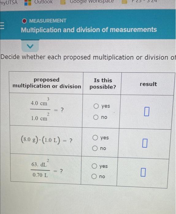 Solved MEASUREMENT Multiplication and division of | Chegg.com