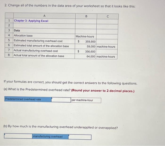 Solved Chapter 3: Applying Excel Data Allocation base | Chegg.com