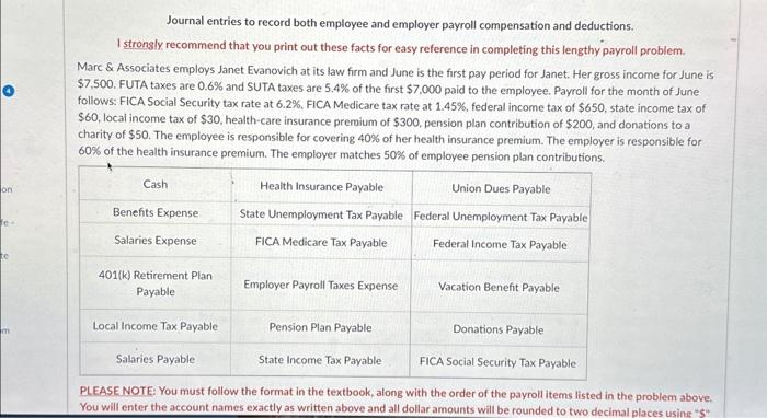 Solved Journal entries to record both employee and employer | Chegg.com