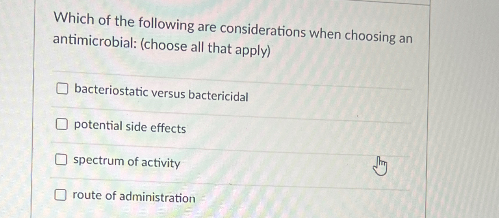 Solved Which of the following are considerations when | Chegg.com