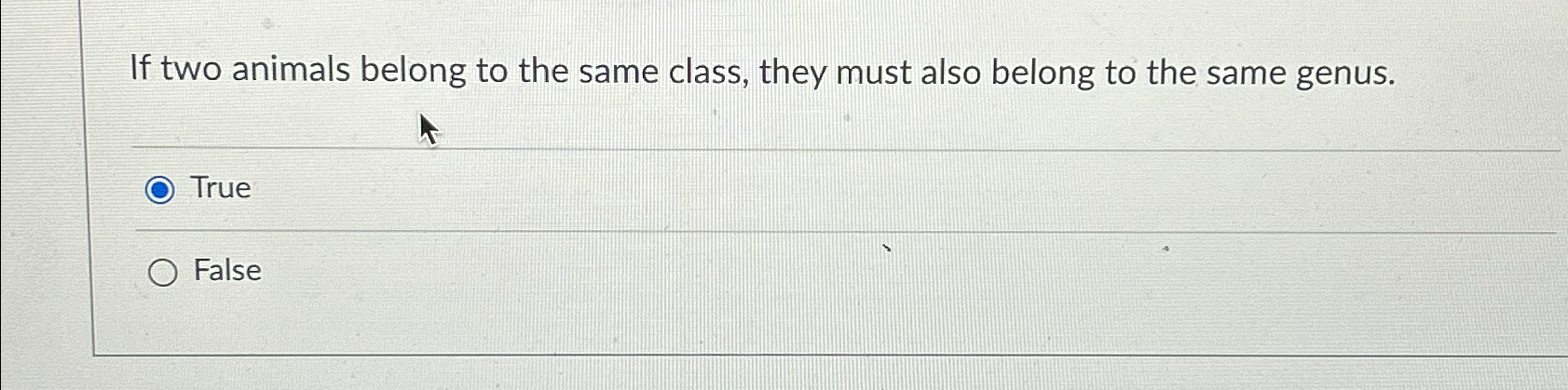 Solved If two animals belong to the same class, they must | Chegg.com