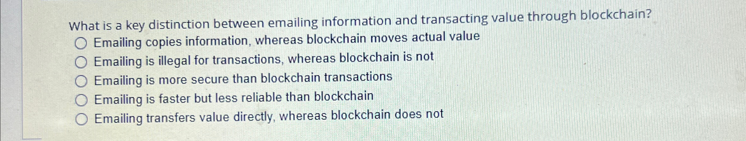 Solved What is a key distinction between emailing | Chegg.com