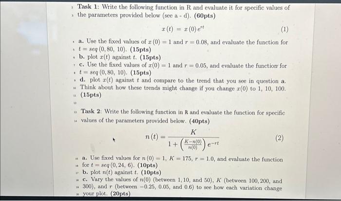Solved 2 Task 1: Write the following function in R and | Chegg.com