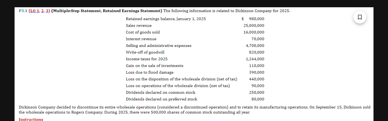 P3.1 (L0 1, 2,3? ) (Multiple-Step Statement, Retained | Chegg.com