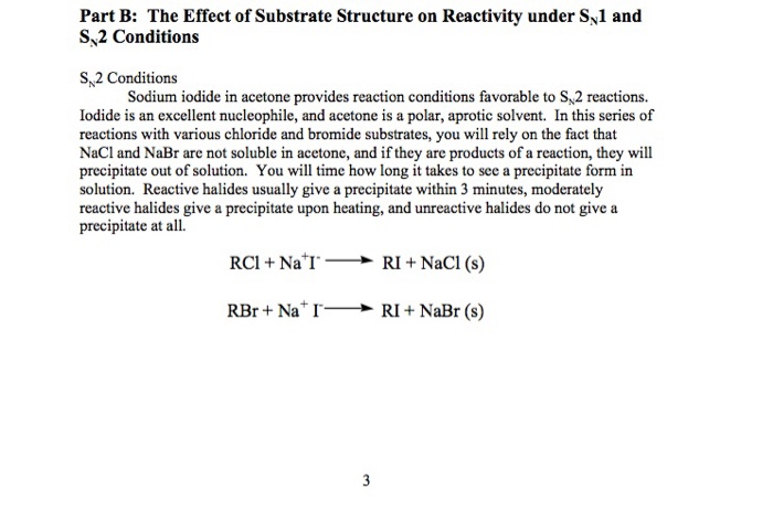 Solved Experimental Part A: Competing Nucleophiles under S, | Chegg.com