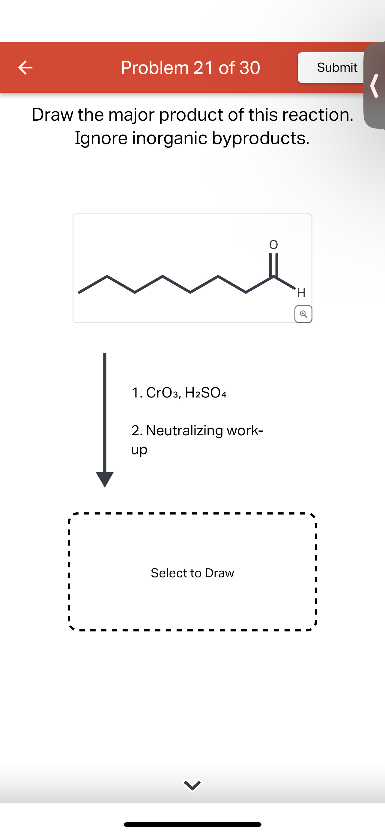 Solved Problem 21 ﻿of 30Draw the major product of this | Chegg.com
