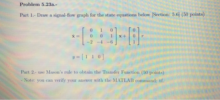 Solved Problem 5.23a.- Problem 5.232. Part 1.- Draw a | Chegg.com