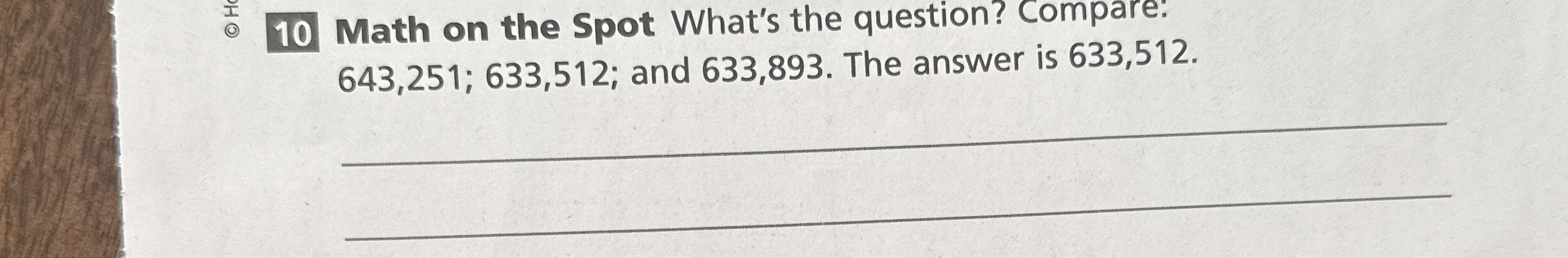 Solved 10 ﻿Math on the Spot What's the question? Compare: | Chegg.com