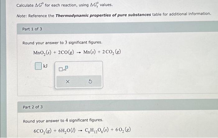 Solved Calculate AG for each reaction, using AG values. | Chegg.com