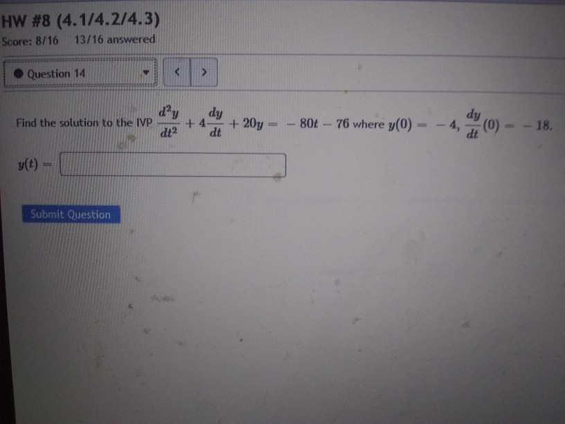 Solved HW #8 (4.1/4.2/4.3) Score: 8/16 13/16 answered | Chegg.com
