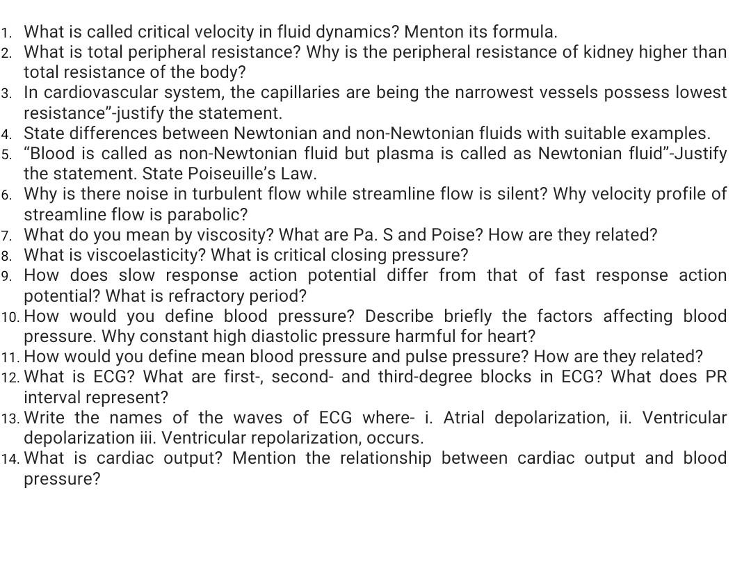 Solved What is called critical velocity in fluid dynamics? | Chegg.com