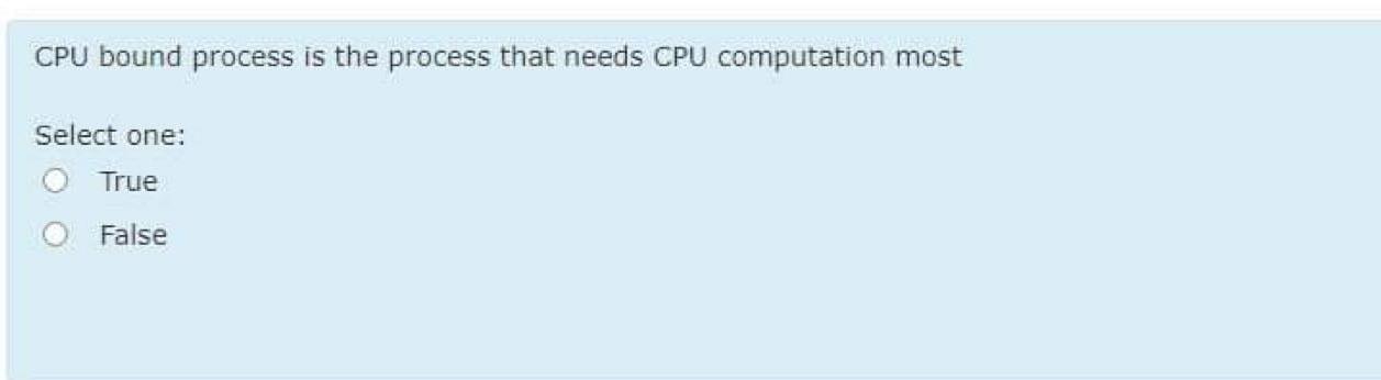 Solved CPU bound process is the process that needs CPU | Chegg.com