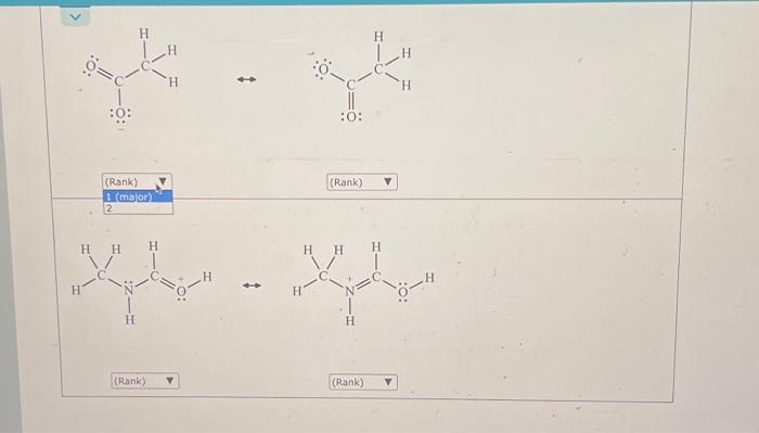 Rank the resonance structures in each row of the | Chegg.com
