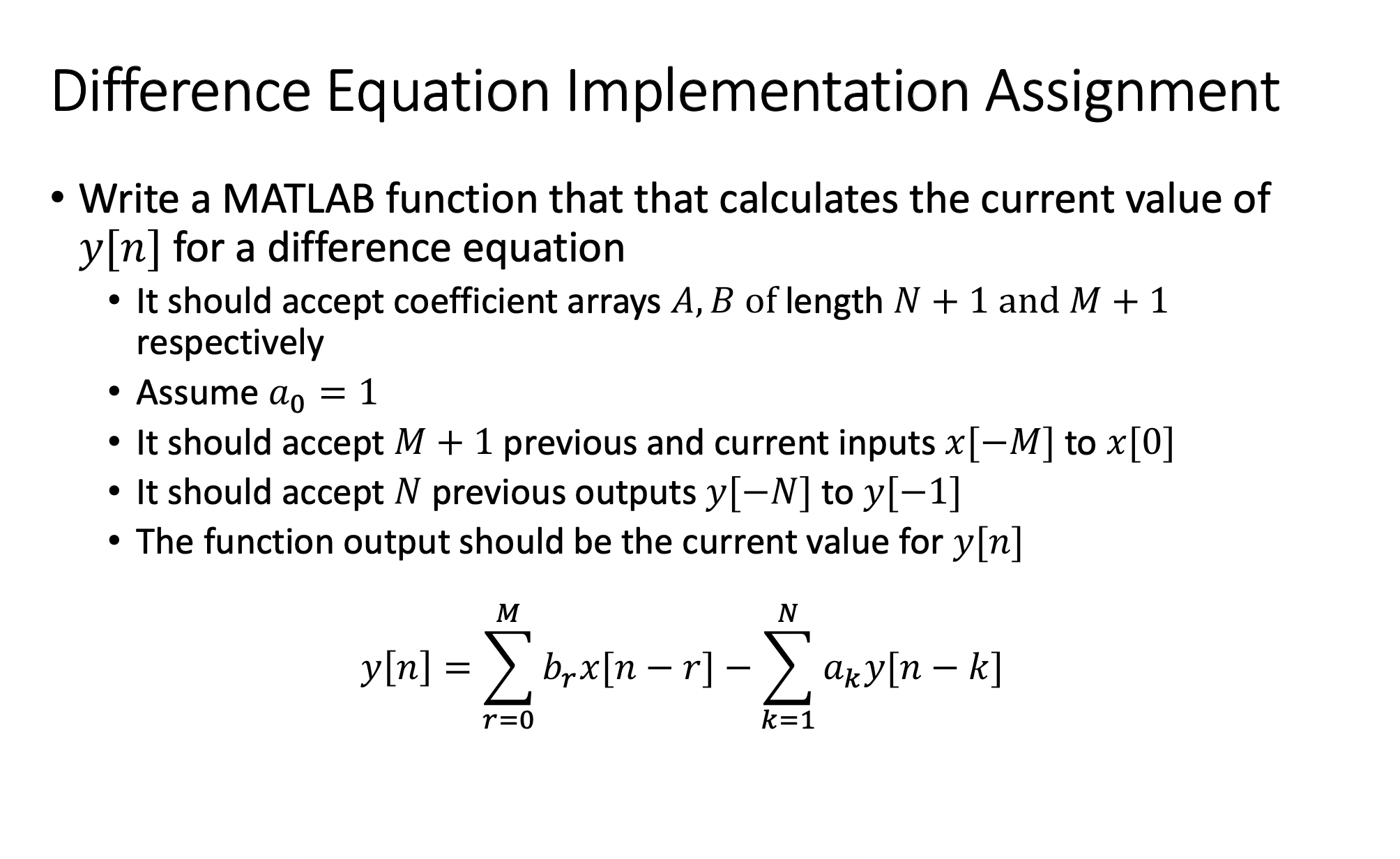 Difference Equation ImplementationDifference | Chegg.com