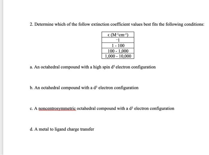 Solved 2. Determine which of the follow extinction | Chegg.com