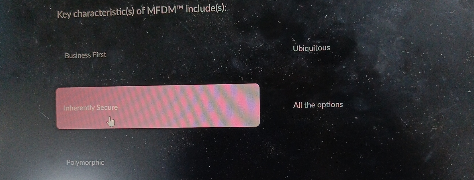 Solved Key characteristic(s) ﻿of MFDM ?mm | Chegg.com