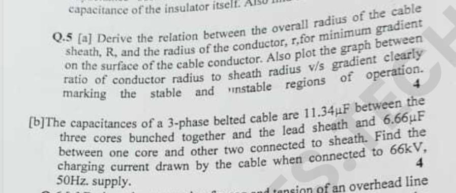 Solved capacitance of the insulator itselt. Q.5 [a] Derive | Chegg.com