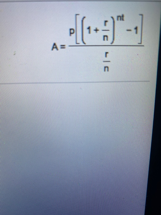 Solved Use the ordinary annuity formula shown to the right | Chegg.com