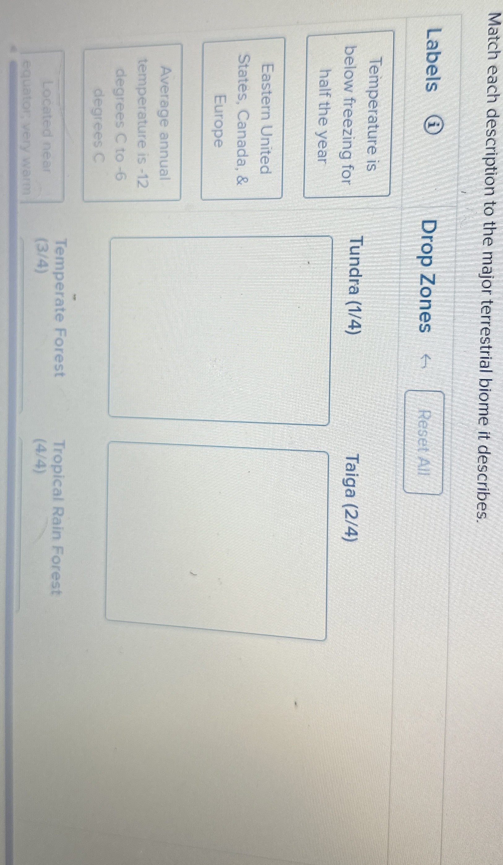 Solved Match each description to the major terrestrial biome | Chegg.com