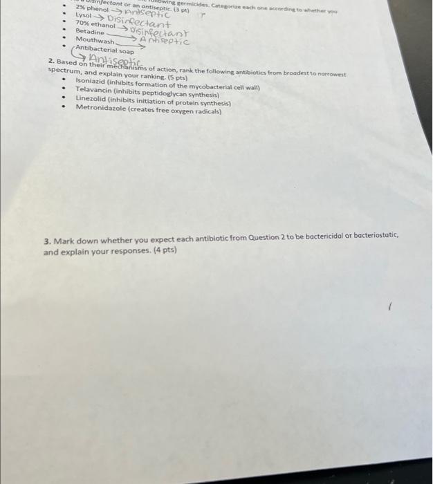 Solved - 296 phefiotiont or an antiseptic. - Lysol → | Chegg.com