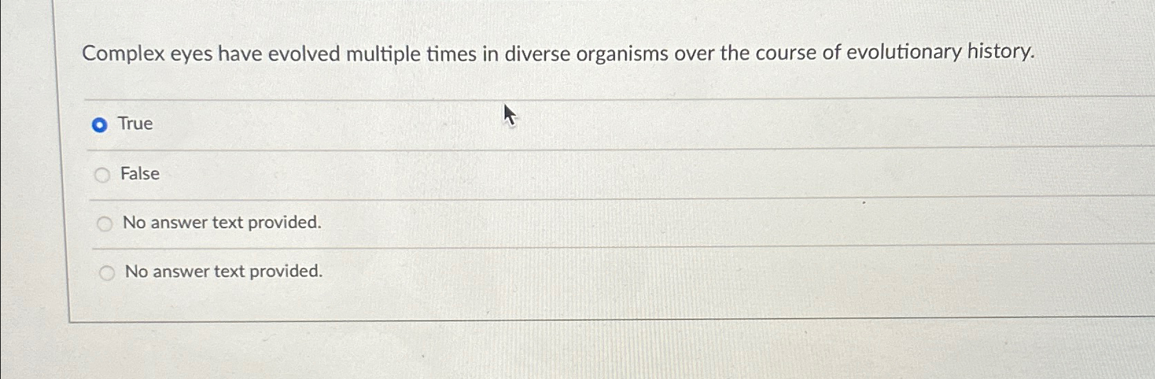 Solved Complex eyes have evolved multiple times in diverse | Chegg.com