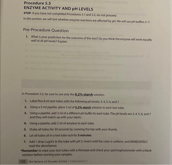 Solved Procedure 5.3 THE EFFECT OF ENZYME CONCENTRATION ON | Chegg.com