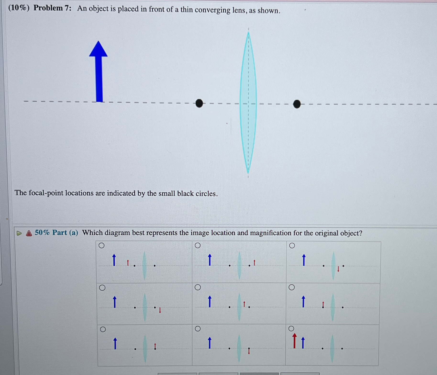 Solved (10%) ﻿Problem 7: An object is placed in front of a | Chegg.com