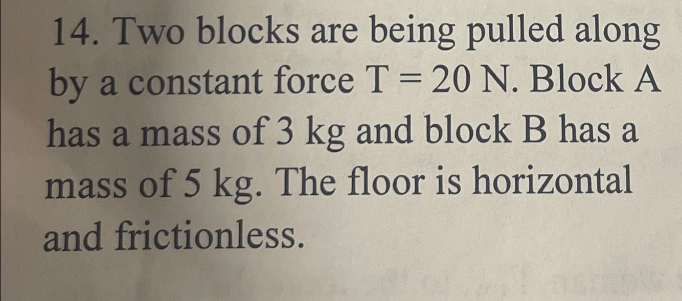 Two blocks are being pulled along by a constant force | Chegg.com