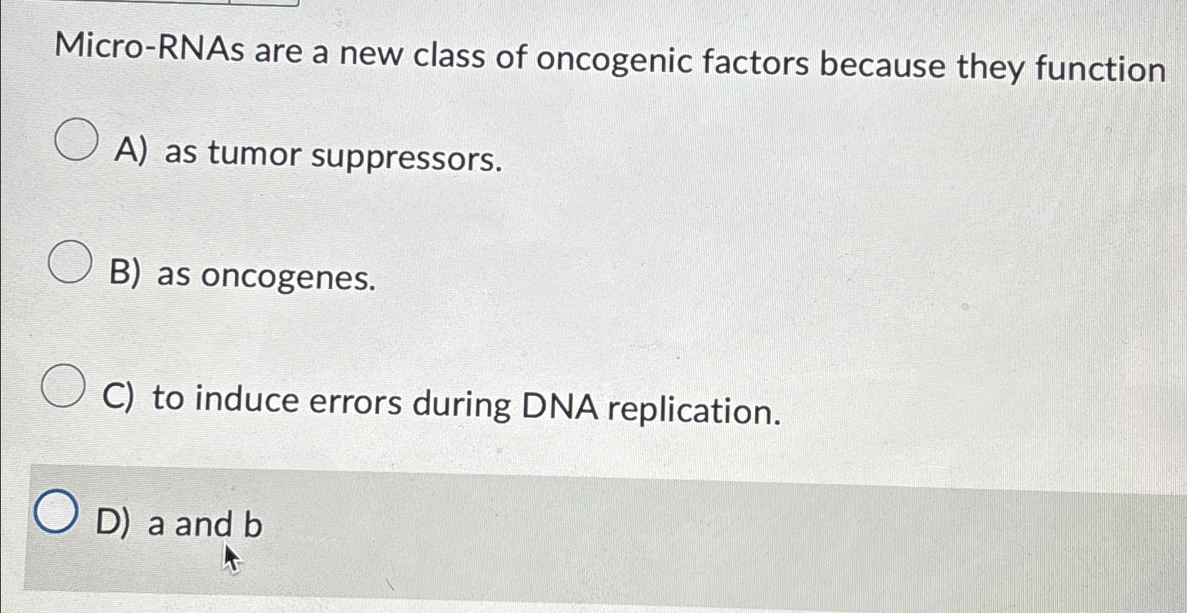 Solved Micro-RNAs are a new class of oncogenic factors | Chegg.com