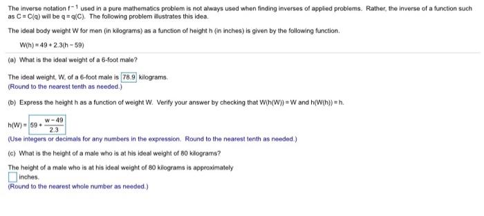 Solved The inverse notation f−1 used in a pure mathematics | Chegg.com