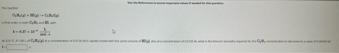 Solved C2H3(g)+H(g)→C2H1l(g) int onter in boes C2H4 and HI | Chegg.com