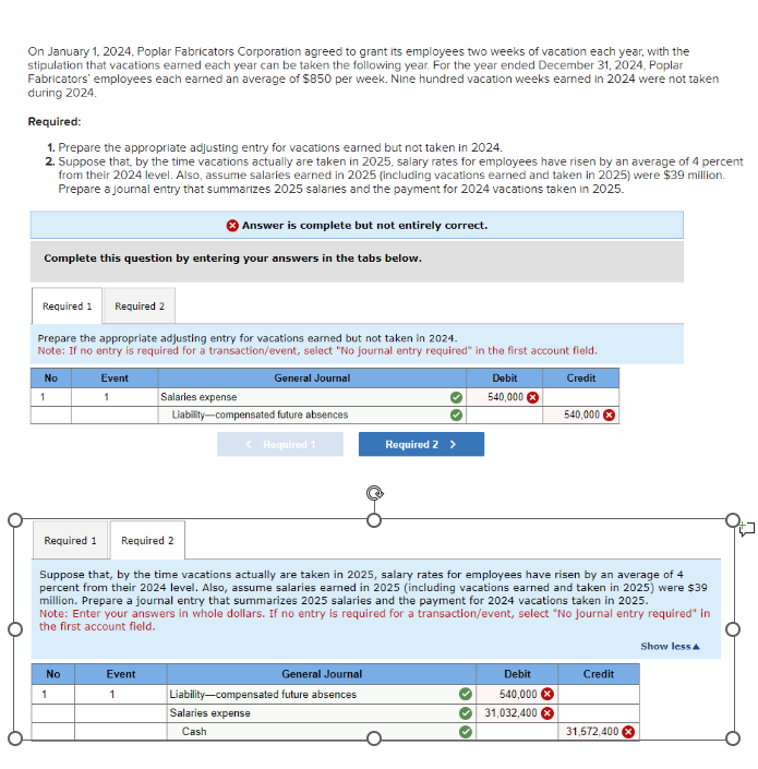 Solved On January 1, 2024, ﻿Poplar Fabricators Corporation | Chegg.com