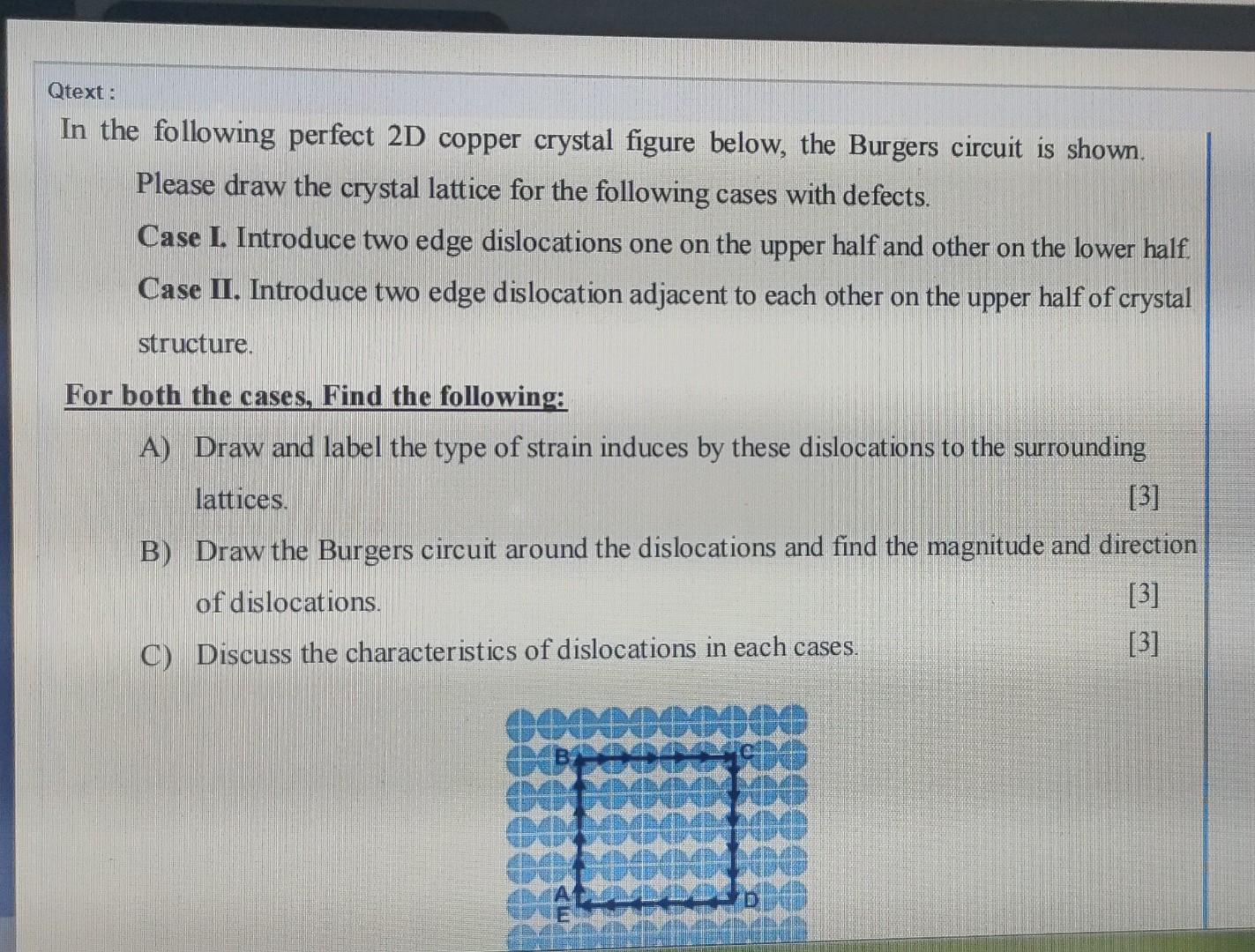 Solved In the following perfect 2D copper crystal figure | Chegg.com