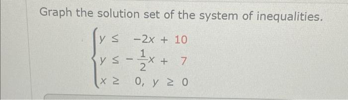 Solved Graph the solution set of the system of inequalities. | Chegg.com