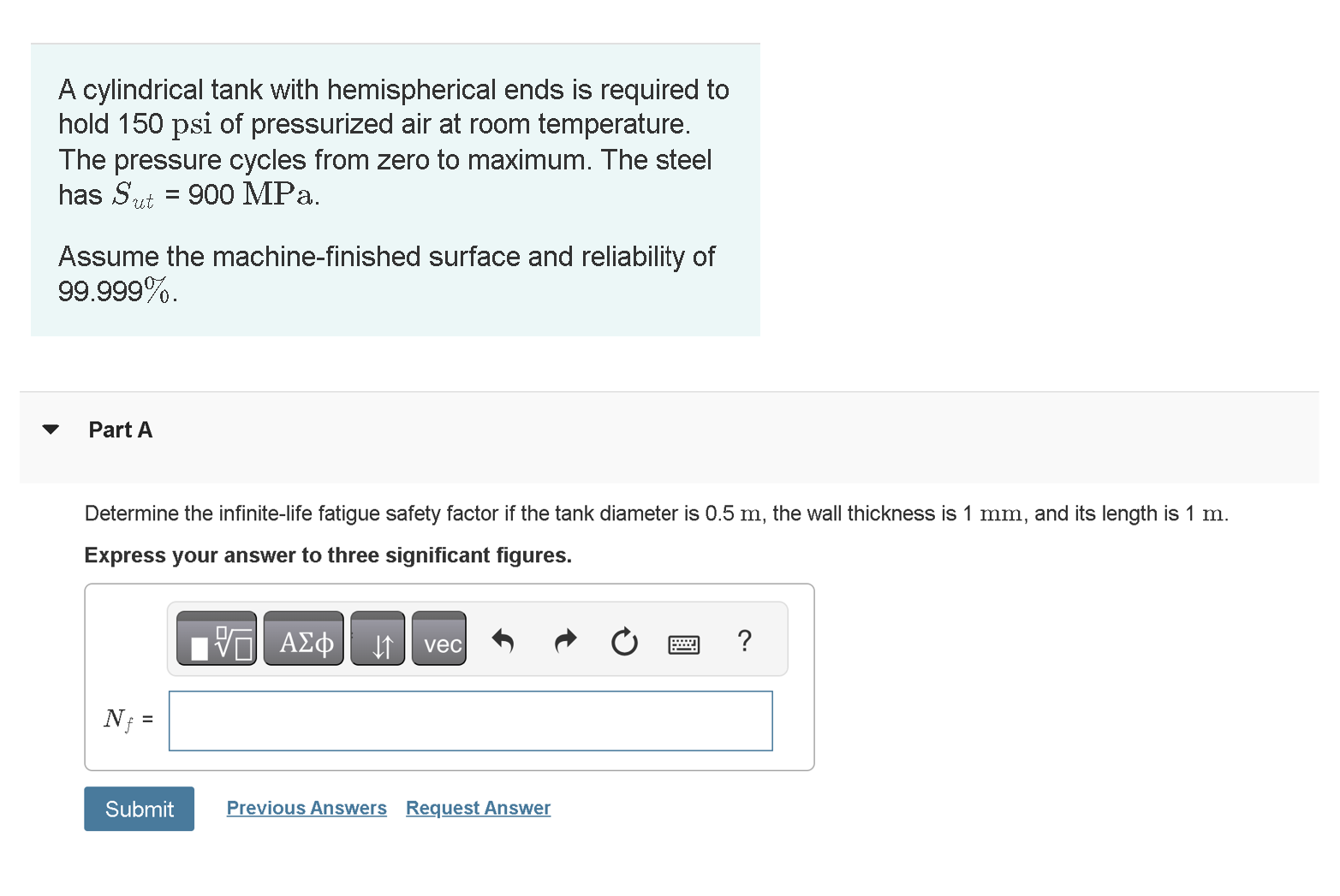 Solved A cylindrical tank with hemispherical ends is | Chegg.com