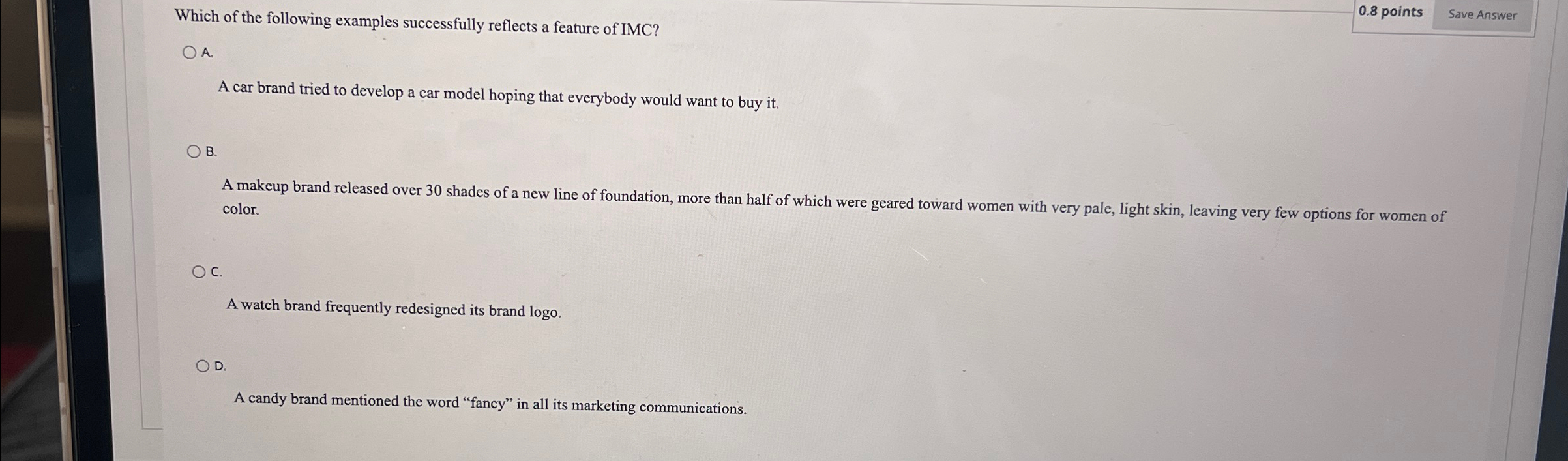 Solved Which of the following examples successfully reflects | Chegg.com