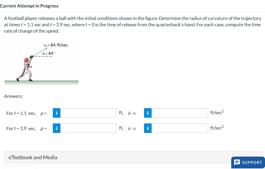 Solved Current Attempt in ProgressA football player releases | Chegg.com