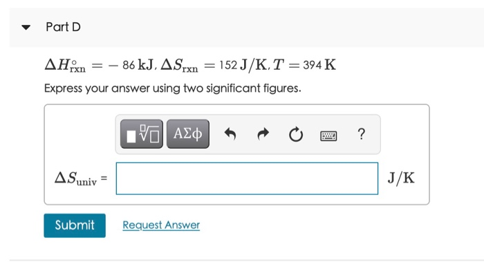 Solved Given the following values of AH xn, ASixn and T, | Chegg.com