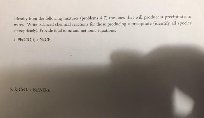 Solved Identify from the following mixtures (problems 4-7) | Chegg.com