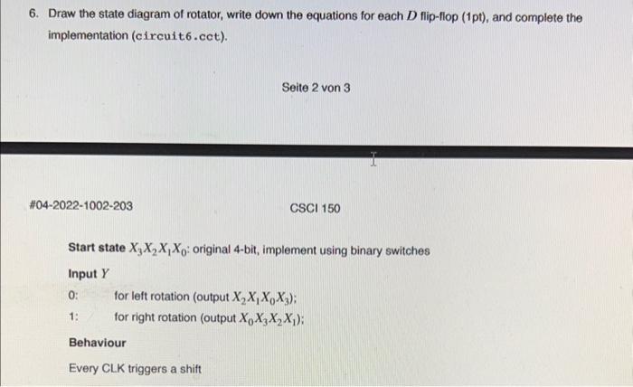 Solved 6. Draw the state diagram of rotator, write down the | Chegg.com