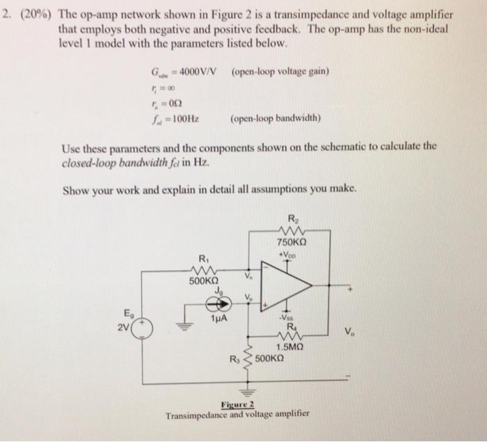 Solved \%) The op-amp network shown in Figure 2 is a | Chegg.com