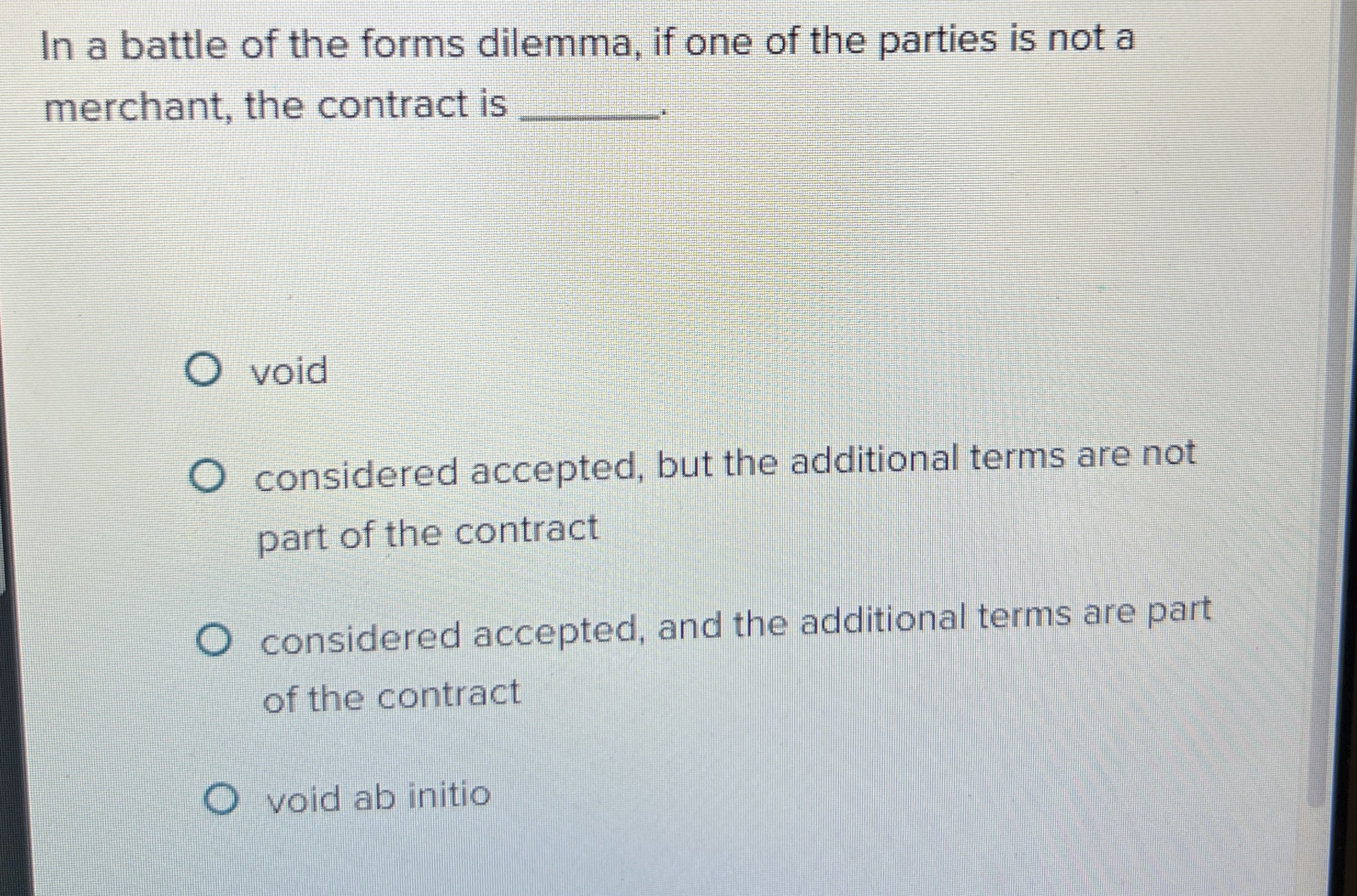 Solved In a battle of the forms dilemma, if one of the | Chegg.com