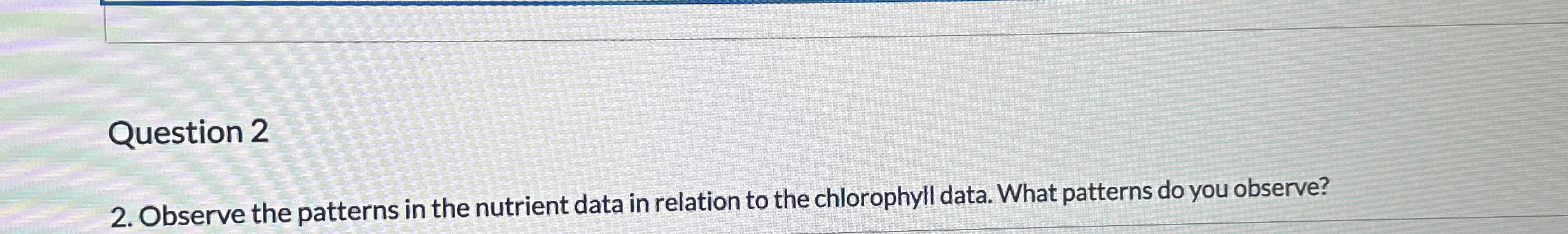 Solved Question 22. ﻿Observe the patterns in the nutrient | Chegg.com