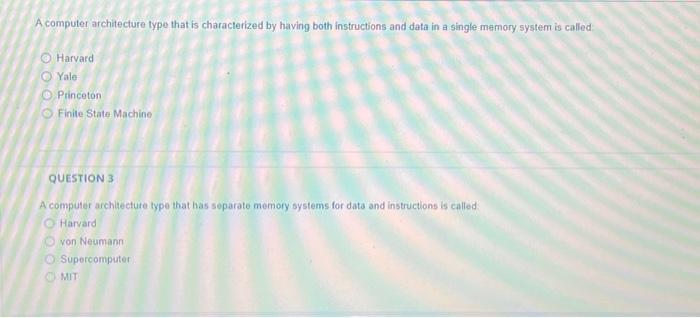 Solved A computer architecture type that is characterized by | Chegg.com