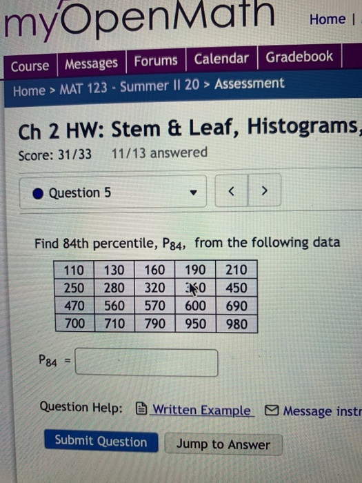 Solved myOpenMath Home | Course Messages Forums Calendar | Chegg.com
