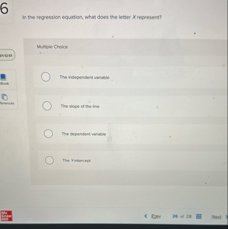Solved In the regression equation, what does the letter x | Chegg.com